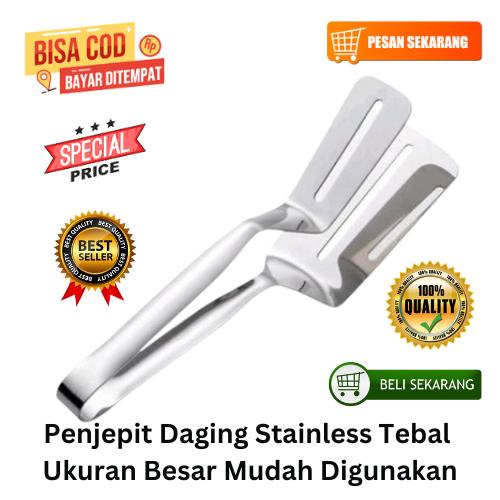 Jual Penjepit Daging Stainless Besar Anti Panas Penjepit Roti Penjepit ...