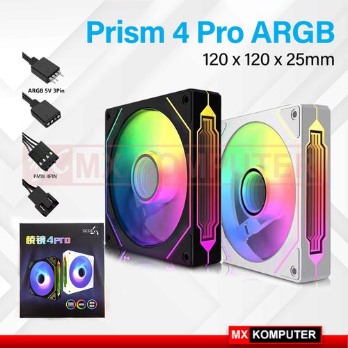 Jual Fan Case Prism 4 Pro ARGB PWM Fan 12cm - Black Forward - Kab ...