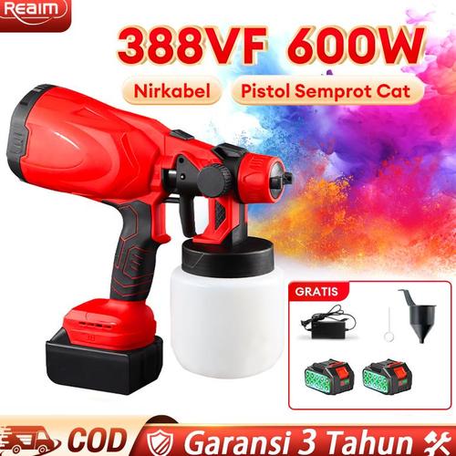 Jual Reaim 600W 800ML Electric Spray Gun Cordless Alat Semprotan Cat ...