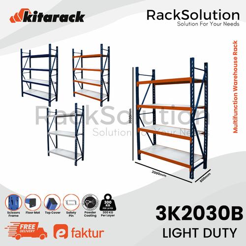 Jual Rak Gudang Besi 300kg / Layer Light Duty Starter Rack 3 Meter Biru ...