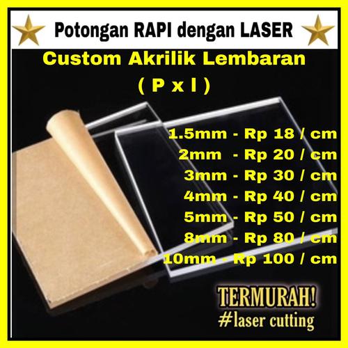 Jual AKRILIK Lembaran 3mm Uk. CUSTOM / Akrilik bening / Arcylic ...