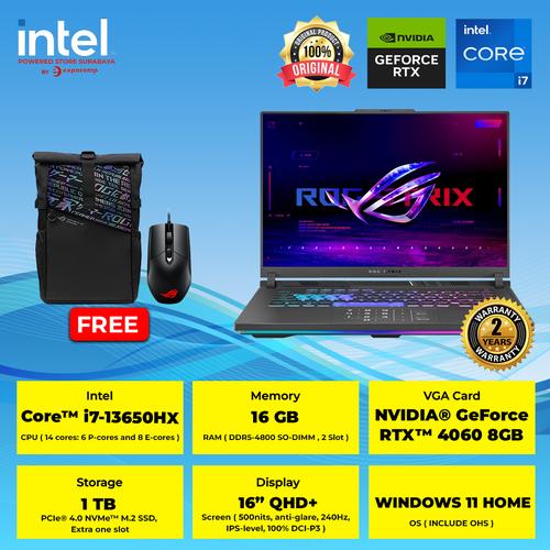 Jual ASUS GAMING ROG STRIX G16 G614JV-I746C7G-OM GREY CORE i7-13650HX ...