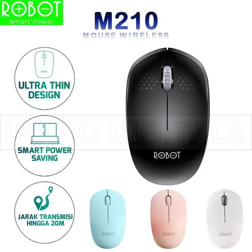 Jual Mouse Wireless M210 Original ROBOT Black Colour - Kab. Bekasi ...