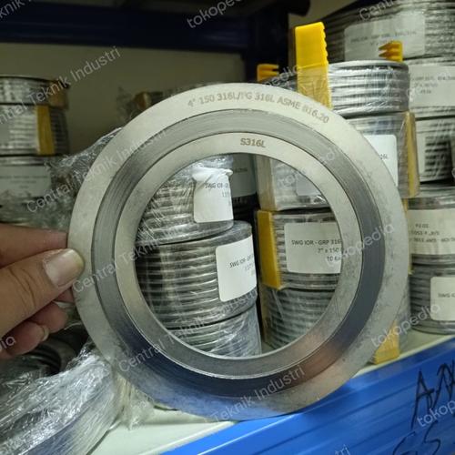 Jual Spiral Wound Gasket 5" inch Stainless Steel Ss316 SWG Ansi 150 DN ...
