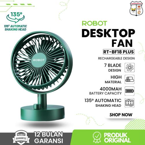 Promo ROBOT RT-BF18 Mini Desktop Fan Kipas Angin Meja Mini Portable ...