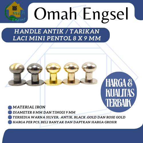 Jual +skrup Handle antik 8x9mm S.8 Tarikan laci mini Knob baut mur ...