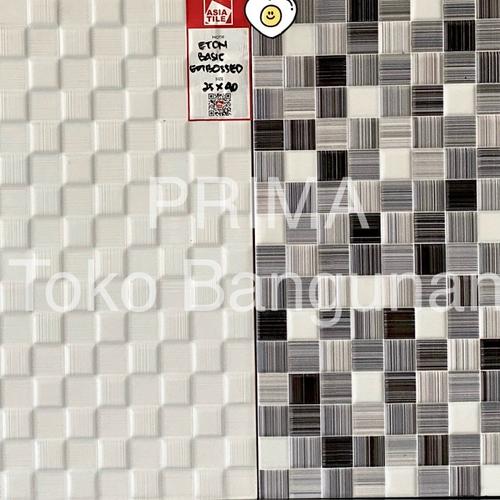 Jual KERAMIK DINDING ETON 25x40 / KERAMIK DINDING MOTIF KOTAK KOTAK ...