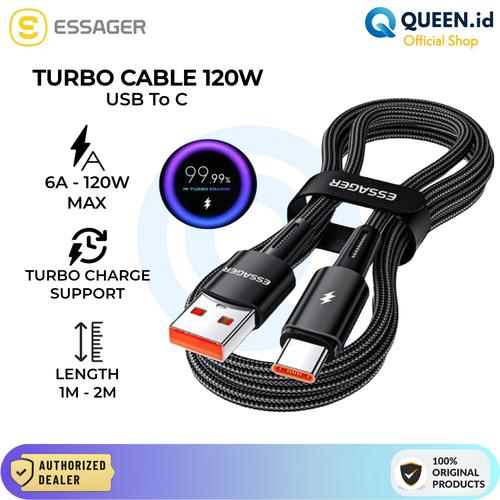 Jual Essager Kabel Data Charger USB TYPE C 120W 6A QC Fast Charging ...