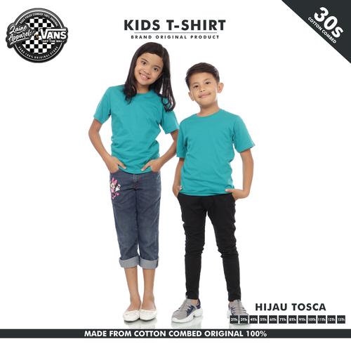 Jual KAOS POLOS ANAK LENGAN PENDEK COTTON COMBED 30S KIDS UMUR 2-13 TAHUN | UNISEX | HIJAU TOSCA ...