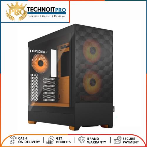 Jual Fractal Pop Air RGB Orange Core High Airflow Clear TG Micro ATX ...
