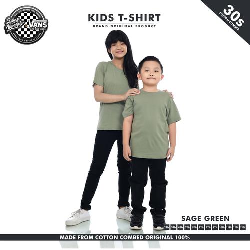 Jual KAOS POLOS ANAK LENGAN PENDEK COTTON COMBED 30S KIDS UMUR 2-13 TAHUN | UNISEX | SAGE GREEN ...
