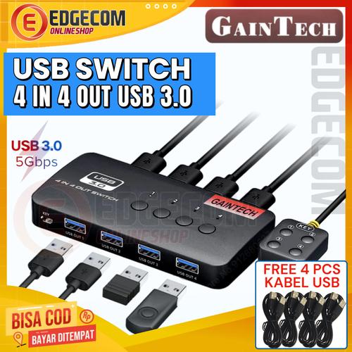 Jual GAINTECH USB 3.0 SHARING SWITCH 2 INPUT TO 4 OUTPUT / 4 INPUT TO 4 ...