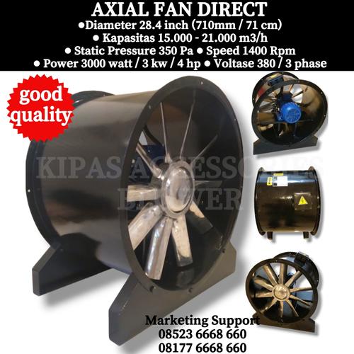 Jual Axial Fan Direct 28 Inch 710mm 3000 Watt 1400 Rpm 380V Exhaust ...