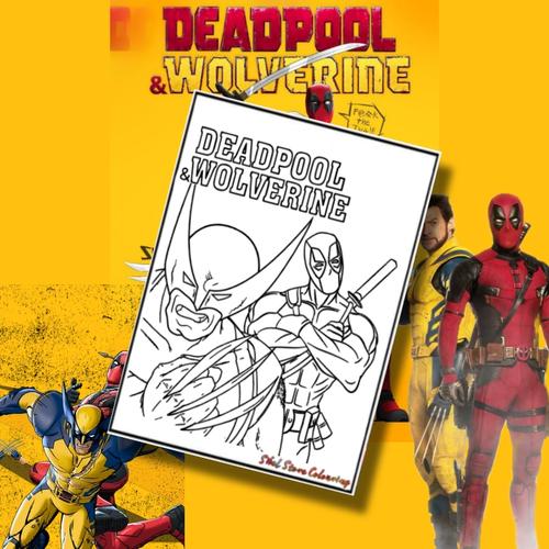 Jual Kertas Mewarnai Anak Tema Deadpool & Wolverine / Kertas Gambar (12 ...