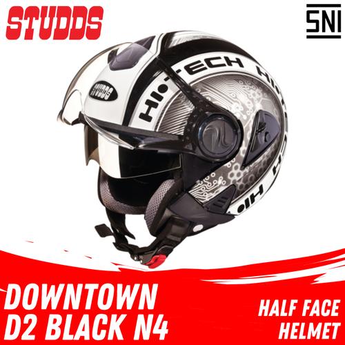 Jual STUDDS DOWNTOWN D2 BLACK N4 GRAPHICS HELM HALF FACE SNI DOUBLE ...