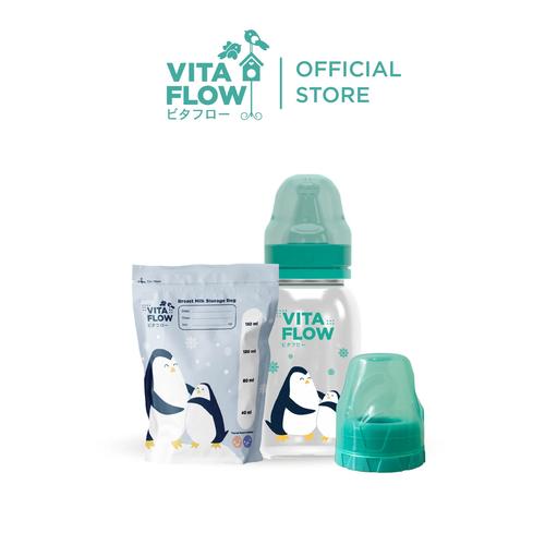 Promo Vitaflow Paket Penguin 1 Botol Susu Multifungsi PP 140 ml ...
