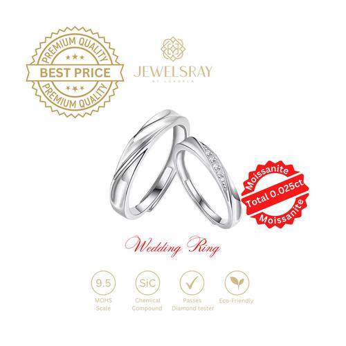 Promo Cincin Kawin Khali Wedding Ring Set Moissanite Adjustable ...