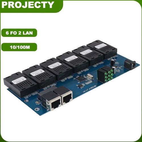 Jual Media Converter 6 Port FO 2 Port LAN 100M Switch Fiber Optic 100 Mbps PCBA - 6 FO 2 LAN ...