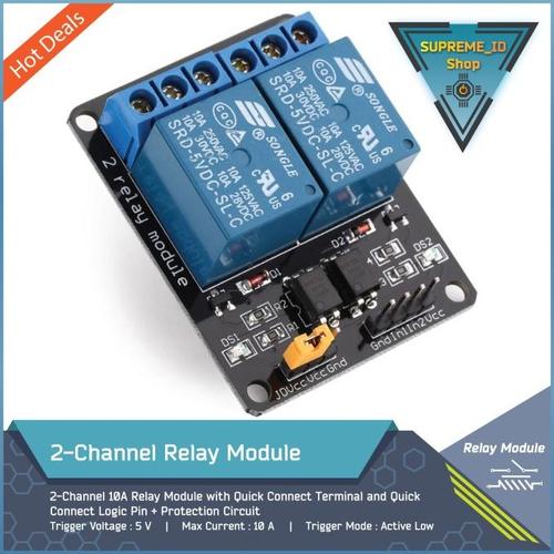 Jual NEW 2-Channel Relay Module Optocoupler Protection + Low Level ...