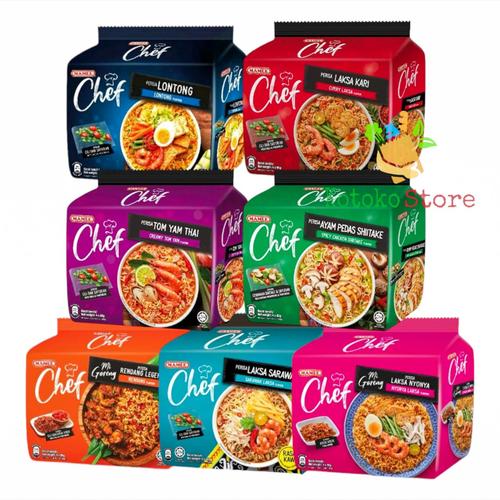 Jual Mamee Chef Tom Yam Thai Lontong Laksa Kari Ayam Pedas Shitake ...