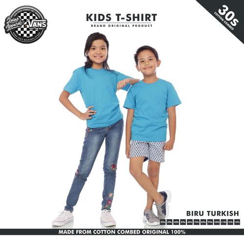 Jual KAOS POLOS ANAK LENGAN PENDEK COTTON COMBED 30S KIDS UMUR 2-13 TAHUN | UNISEX | BIRU ...