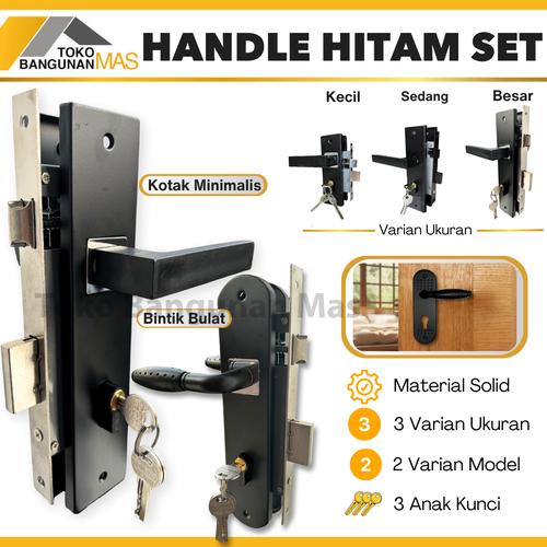 Jual Kunci Pintu Rumah Hitam Set Handle Hitam Minimalis Ukuran Besar ...