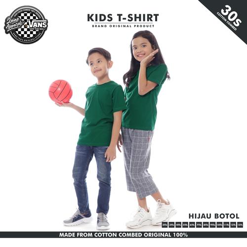 Jual KAOS POLOS ANAK LENGAN PENDEK COTTON COMBED 30S KIDS UMUR 2-13 TAHUN | UNISEX | HIJAU BOTOL ...