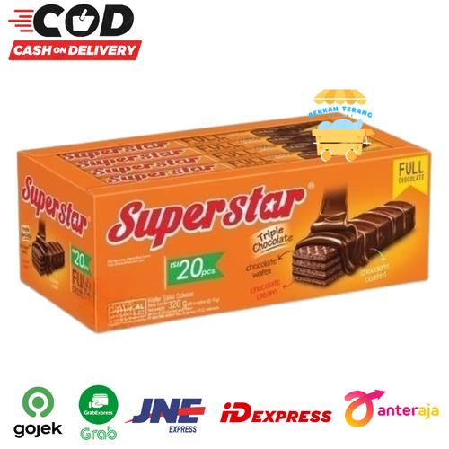 Jual Superstar Wafer Triple Chocolate Full Chocolate Box Isi 20 x 16gr ...