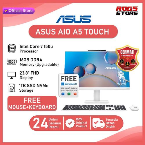Promo ASUS AIO A5402WVART TOUCH CORE 7 150U 16GB 1TB +OHS 23.8" FHD Cicil 0% 3x - Jakarta Utara ...
