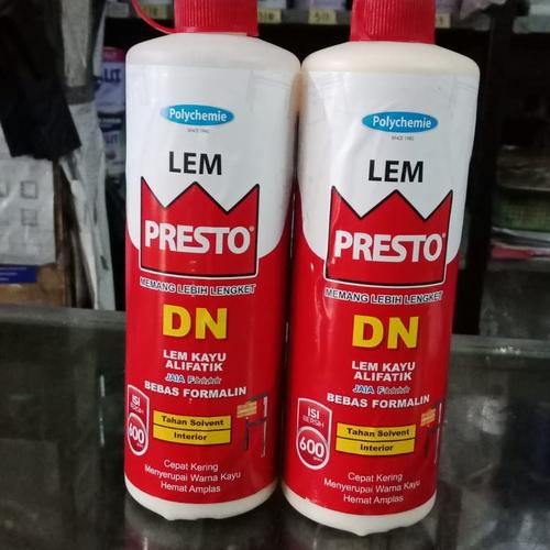 Jual Lem Putih Kayu HPL Vinyl Kertas Keramik Presto DN Bebas Form@lin per Botol 600 gr - Jakarta ...