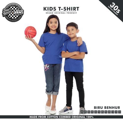 Jual KAOS POLOS ANAK LENGAN PENDEK COTTON COMBED 30S KIDS UMUR 2-13 TAHUN | UNISEX | BIRU BENHUR ...