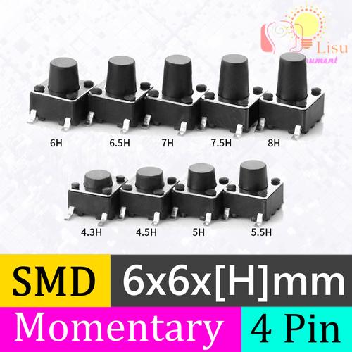 Jual 6x6mm Series 4Pin SMD Tact Switch Tactile Tact Push Button Micro ...