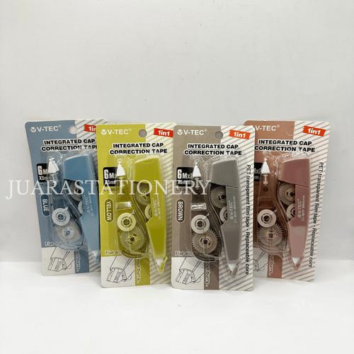 Jual Correction Tape V-tec CT-951F / Tip Ex Kertas Tipe X Kertas - Biru ...