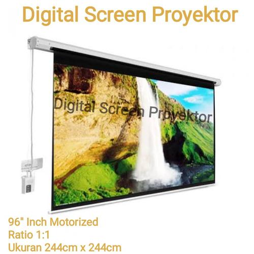 Jual Screen Projector 96" Motorize / Layar Proyektor 96" Otomatis ...