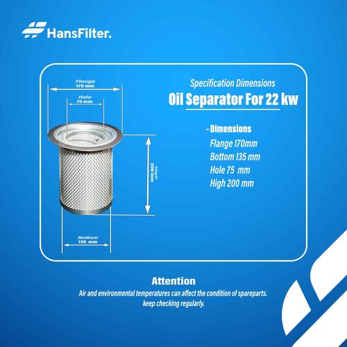 Jual OIL SEPARATOR FILTER FOR SCREW COMPRESSOR 22KW/30HP - Kota Bandung ...