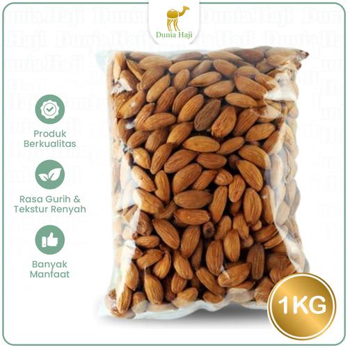 Jual Kacang Almond Kupas 1Kg Utuh Raw Almond Panggan Nuts Almon Roasted ...