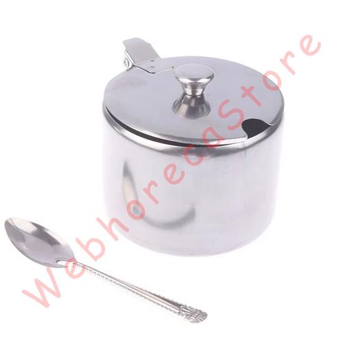 Jual Chilli Sauce Stainless Container w Spoon/ Tempat Saos Sambal Cabe ...