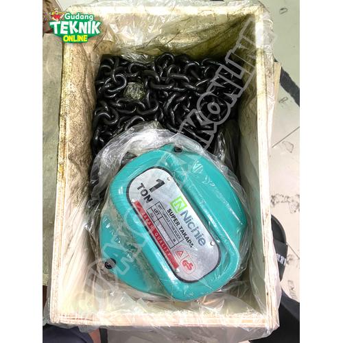 Jual Chain Block 1 Ton 5 7 Meter NICHIE Manual / Hoist Katrol Takel ...
