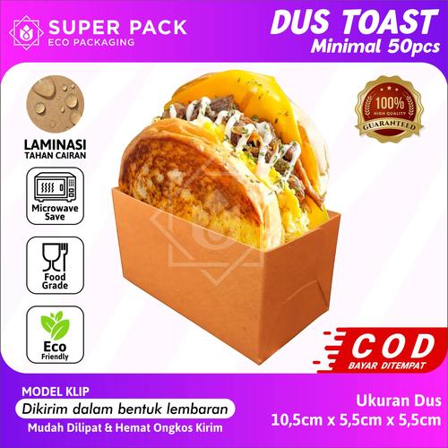 Jual Toast Box 5,5x10,5x5,5 Bread Take Away Paper Tray Dus Kemasan Roti ...