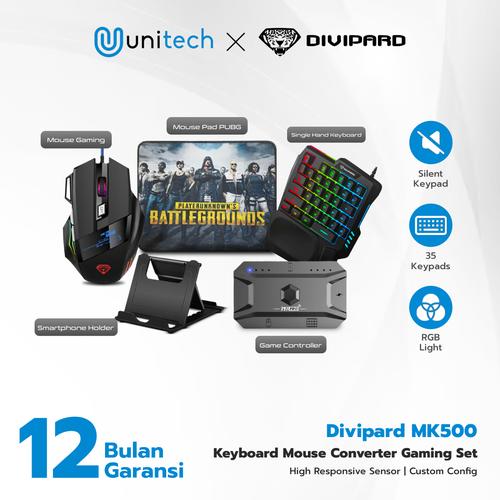 Promo Paket Keyboard Gaming Single Hand RGB 5in1 Divipard Keyboard ...