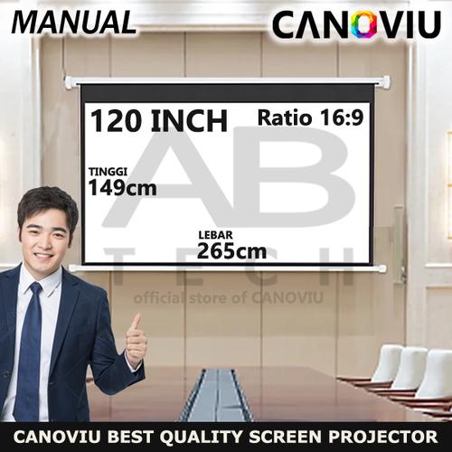 Promo Canoviu Screen Projector 120 Inch | Ratio 16:9 | Layar Proyektor ...