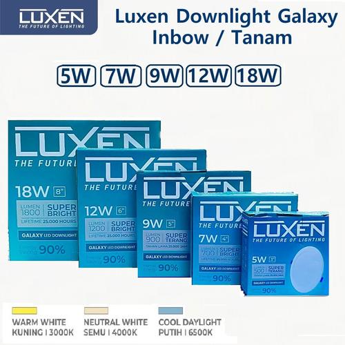 Jual LUXEN Lampu Downlight LED 5w 7w 9w 12w 18w Downlight Panel Bulat ...