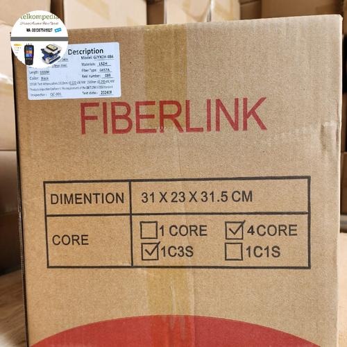 Jual KABEL FIBER OPTIK DROPCORE 4CORE 3SELING FIBERLINK 1000MTR ...