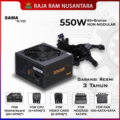 Jual PSU KYO SAMA 550W 80+ Bronze Non Modular PSU 550W 80 Bronze BLACK ...