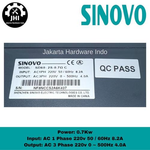 Jual INVERTER VFD 0.7KW/1.5KW/2.2KW INPUT 1PHASE 220V OUTPUT 3PHASE 220V - 0.7KW 220V - Kota ...