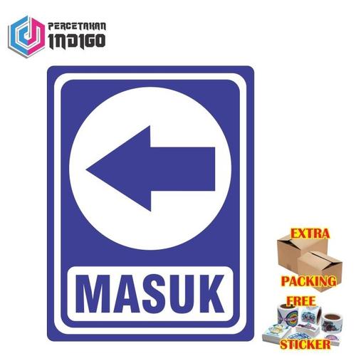 Jual plat alumunium rambu tanda panah masuk - 45x60 - Kota Batam ...