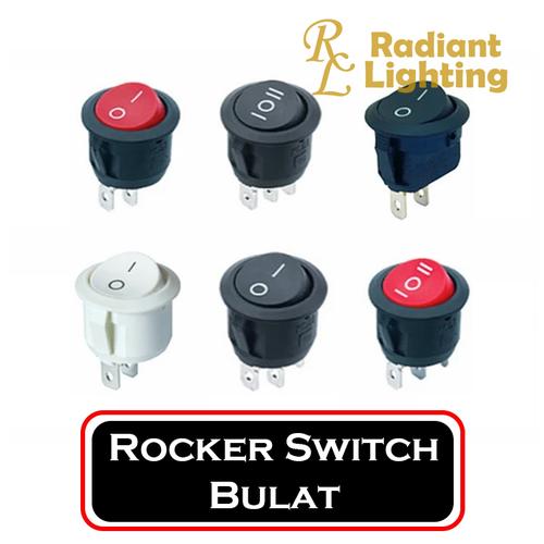Jual Round Rocker Switch Bulat Saklar On Off 2 3 pin - 2 Pin - merah ...
