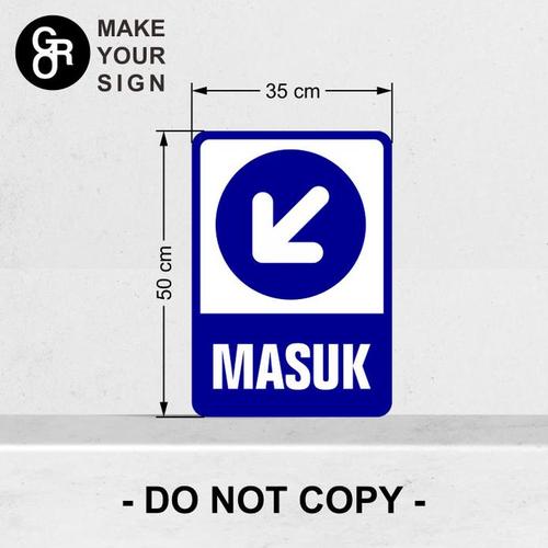 Jual RAMBU PLANG/PLAT/LALU LINTAS ARAH MASUK 35X50CM SIGNAGE - Kiri ...