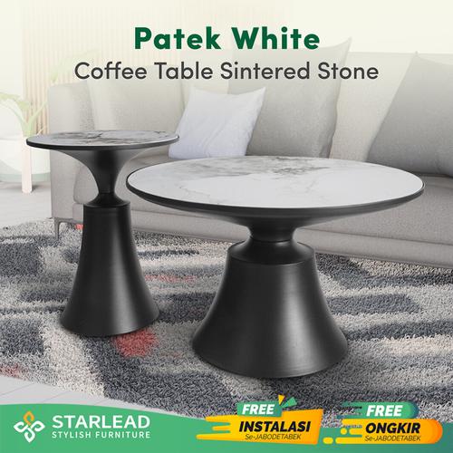 Promo STARLEAD Meja Tamu Sintered Stone Patek White - Side Coffee Table Cicil 0% 3x - Jakarta ...