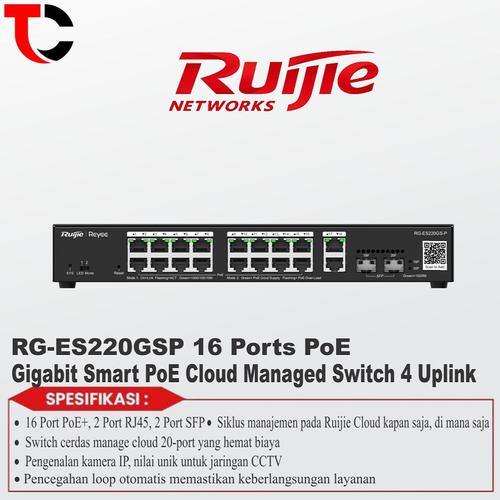 Jual RUIJIE RG-ES220GSP 16 Ports PoE Gigabit Smart PoE Cloud Managed ...